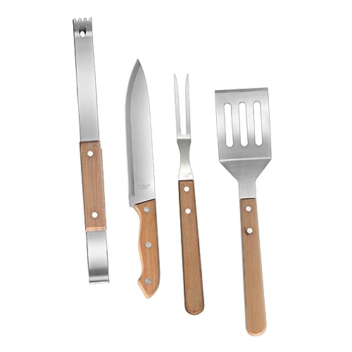 NOLITOY 1 Set Clips Grill Tools Grill Fork Tong Grilling Spatula Camping BBQ Tools BBQ Tools for Outdoor Grill Grilling Accessories Kit BBQ Barbecue Cooking Utensils Shovel Beech