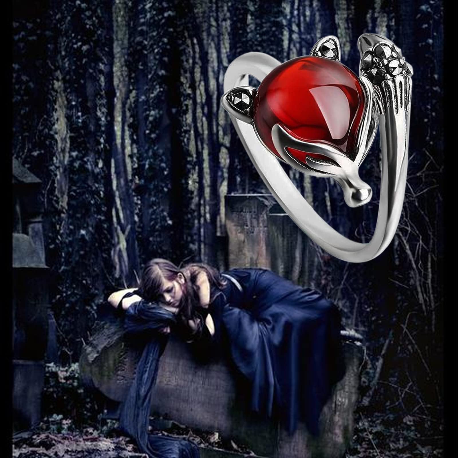 T Legend Vintage Gothic Rings Punk Stackable Open Rings Fox Dragon Frog Snake Adjustable Rings,gift for a girlfriend or lover (12 Pcs)