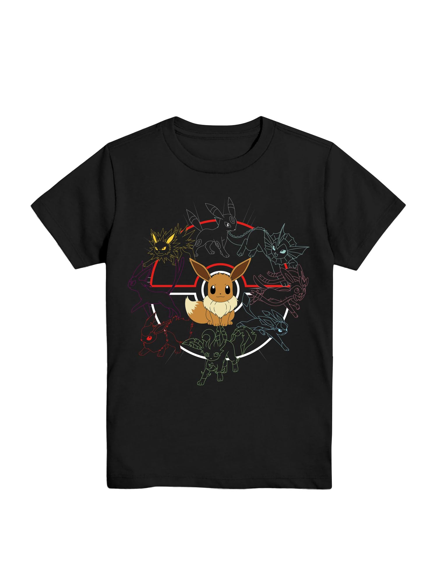 Pokémon Mono Eeveeloutions Eevee boys T-Shirt(XSM, Black)