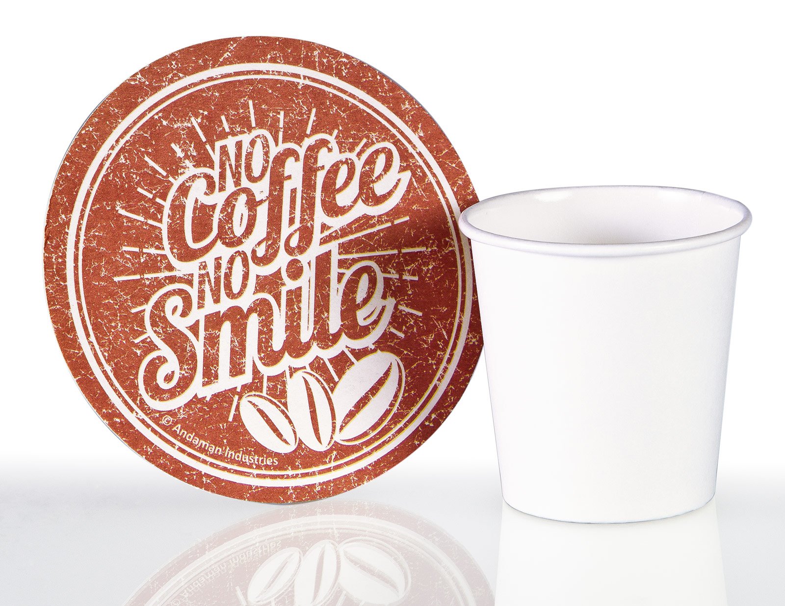PERFECT 4 oz Paper Espresso Cups (50 ct) Bundled with Andaman Coaster β Mini Hot Disposable Cup for Coffee, Tea, Nespresso, Water, Shots, Wheat Grass, Sampling and also Cold Drinks