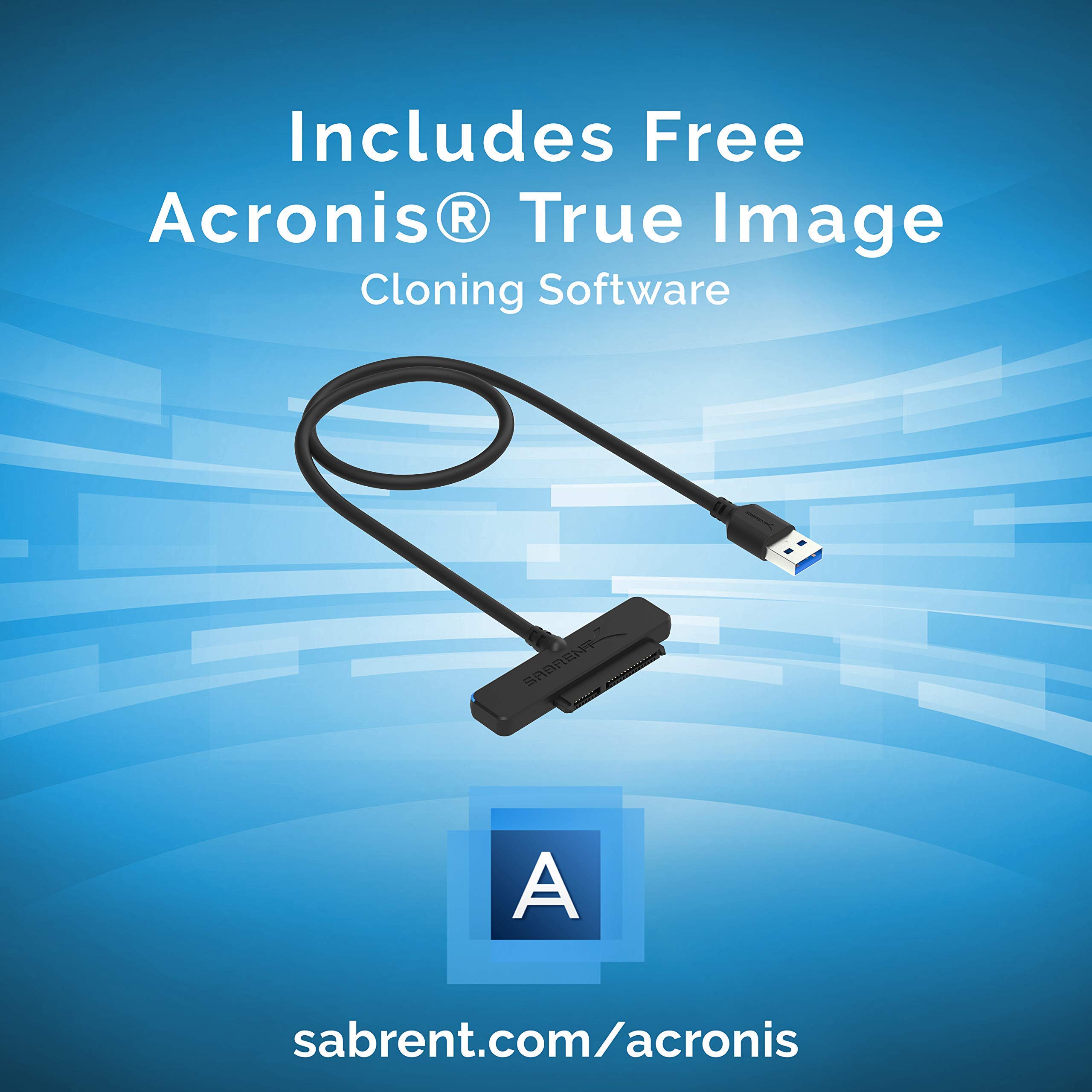 SABRENT USB 3.0 to SSD / 2.5-Inch SATA I/II/IIIHard Drive Adapter + 3 Pack SATA III (6 Gbit/s) Straight Data Cable with Locking Latch