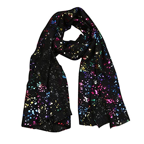 Womens Winter Scarves Scarf Long Print Shawl Stole Scarves Bronzing Wrap Pashmina Women's Christmas (Black, One Size)