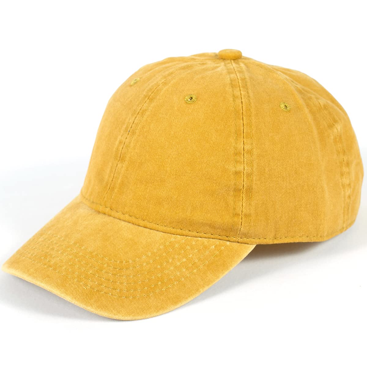 Vgogfly Distressed Baseball Cap for Men Women Vintage Washed Distressed Baseball Hat Unisex Sports Cap Yellow