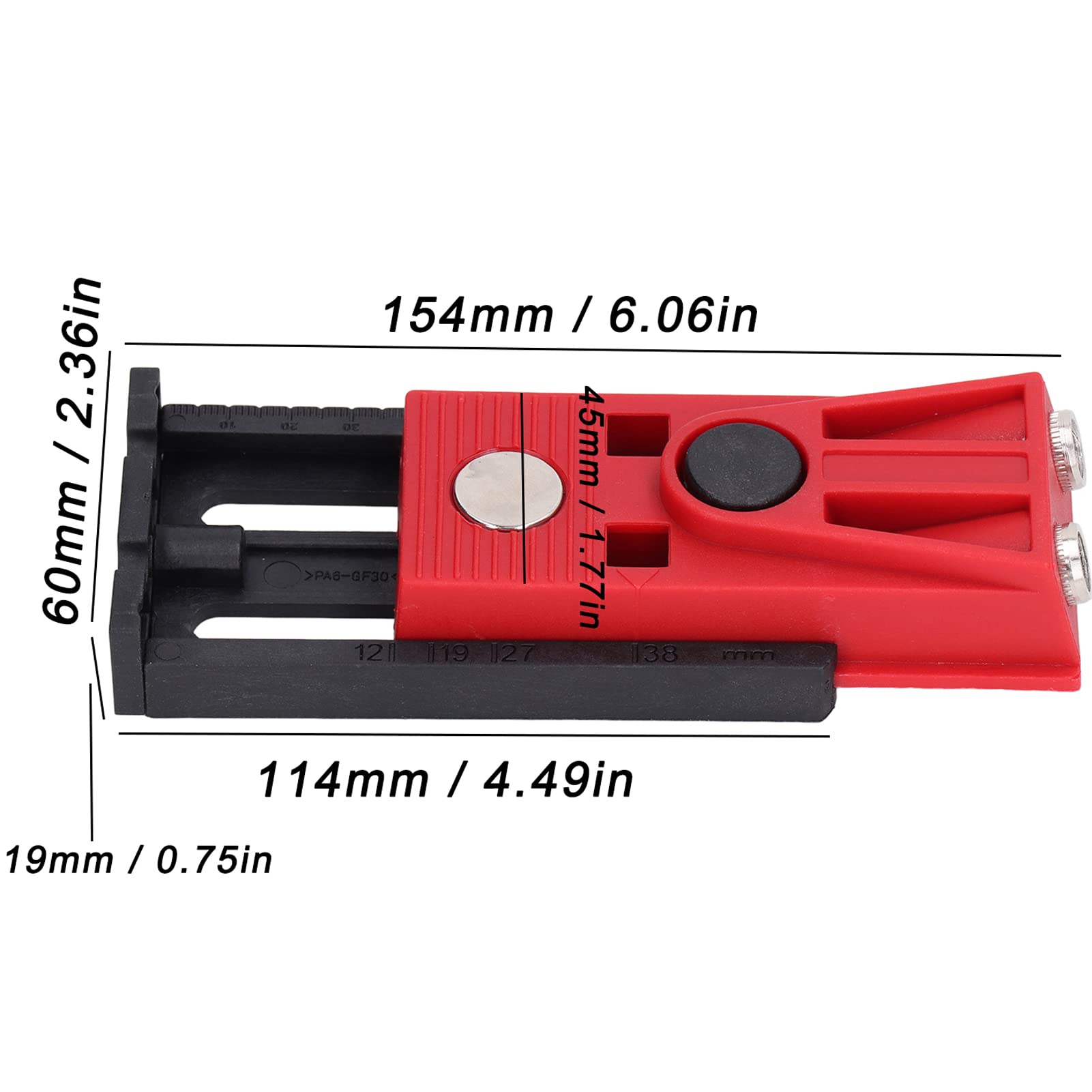 Orenic Woodworking Drill Guide Dowel Jig Kit, Precise Hole Positioning Accessories for Oblique & Pocket Hole Joinery, Self Centering Doweling Jig with Woodworking Angle Hole Locator, Drilling Fixture