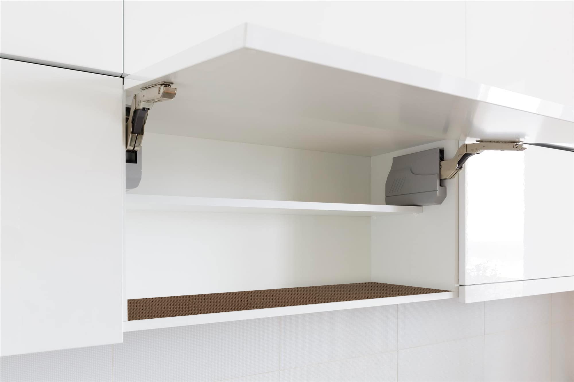 SteadMax Shelf Liner, 15 inches x 6 feet Total, Non-Slip Ultra-Grip Mats for Kitchen or Bathroom Shelves, Cabinets, Pantry, Tool Box, Non-Adhesive Drawer Liner, Durable, Strong, Brown (2 Pack)