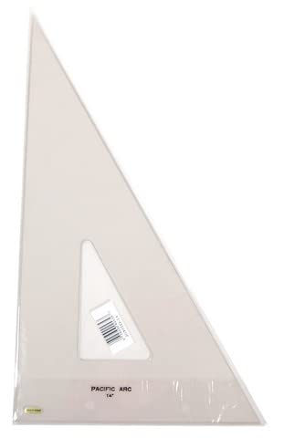 Pacific Arc Drafting Triangle, 14-inch, 30/60/90 Degrees, w/Inking Edge, Topaz