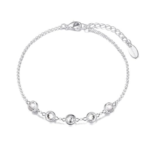 Philip Jones April Birthstone Bracelet Created with Diamond Zircondia® Crystals