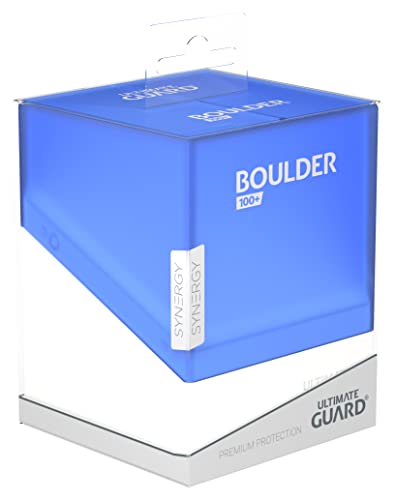 Ultimate Guard Boulder Synergy 100+, Deck Case for 100 Double-Sleeved TCG Cards, White/Blue, Secure & Durable Storage for Trading Card Games