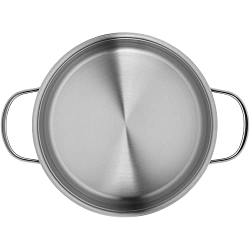 WMF Pot Ø 20 cm Approx. 2.5L Provence Plus Pouring Rim Glass Lid Cromargan Stainless Steel Polished Suitable for Induction Hobs Dishwasher-Safe