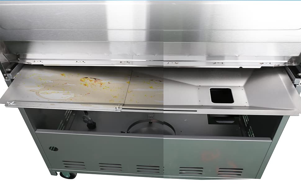 Uniflasy Cast Iron Cooking Grates and Grease Tray with Catch Pan for Dyna glo DGH450CRP DGH450CRP-D 4 Burner, DGH485CRP DGH474CRP 5 Burner Cooking
