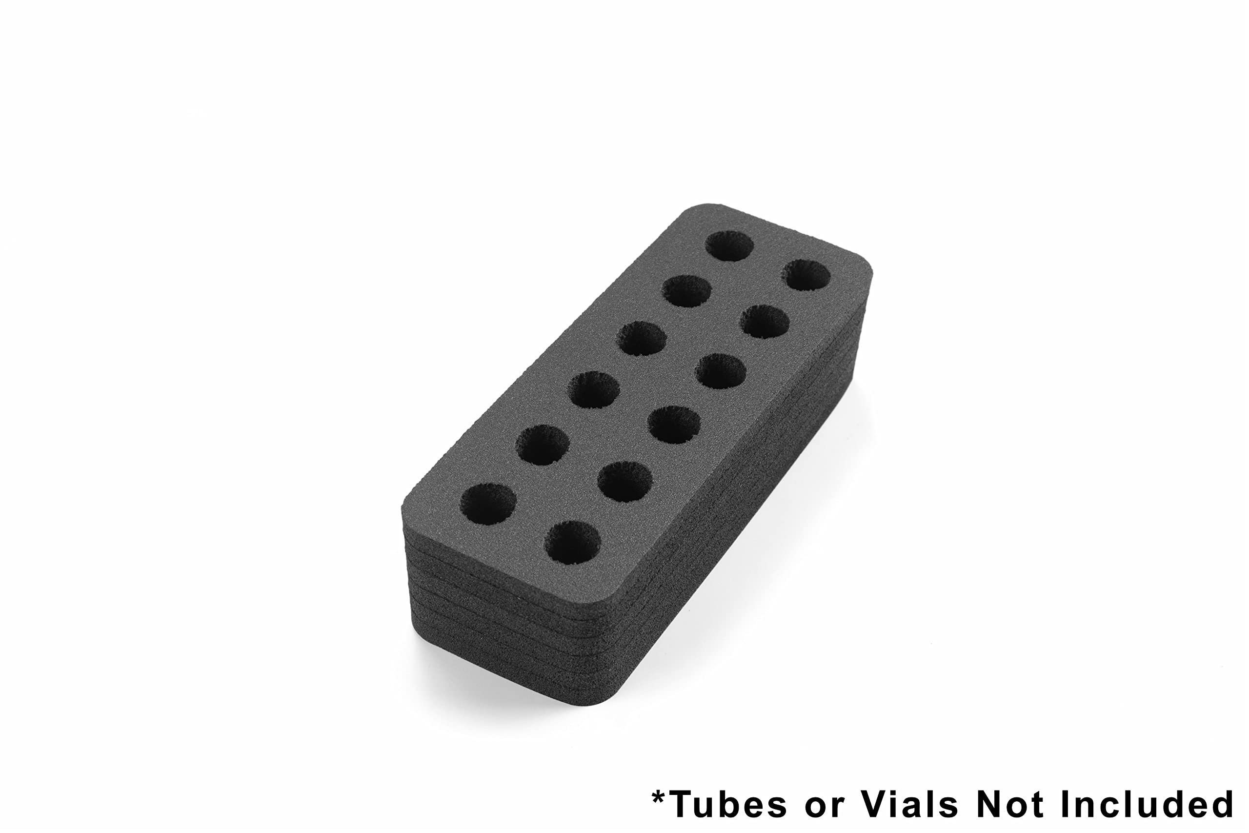 Polar Whale 10 Test Tube Racks Durable Black Foam Storage Holder Organizer Stand Transport Holds 12 Tubes Fits up to 18mm Diameter