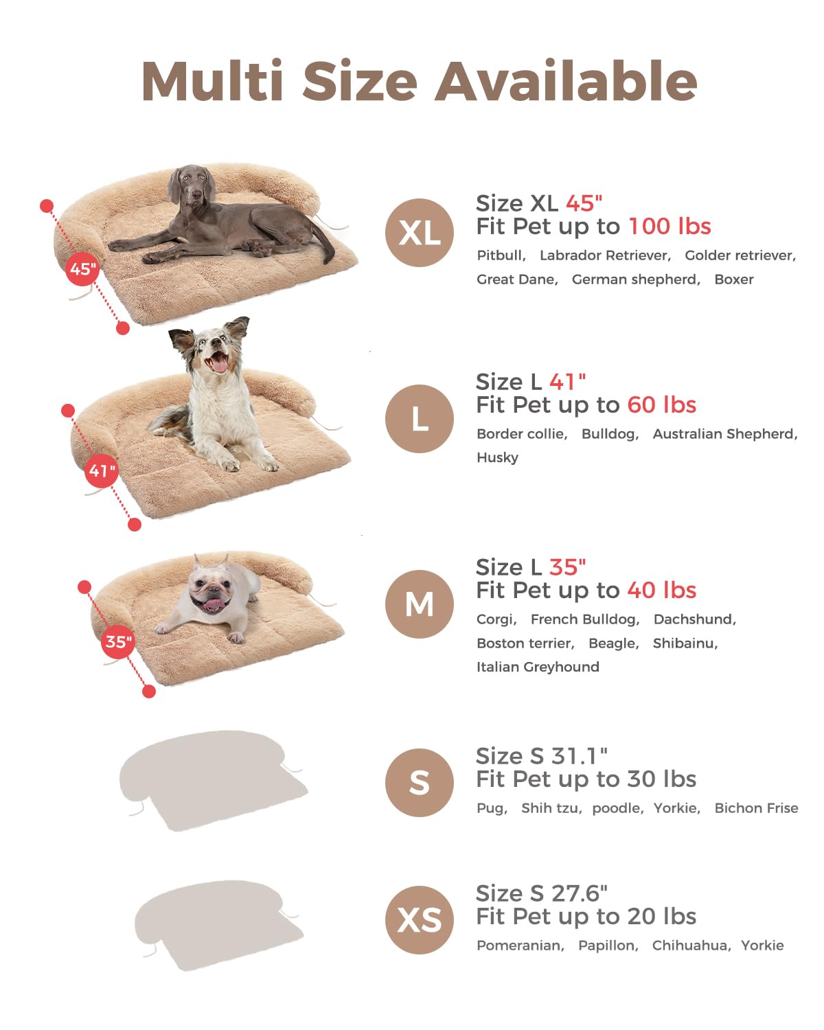 MUTTROS Modular Dog Couch, Human Dog Bed (Light Grey & Camel 2XL Bundle