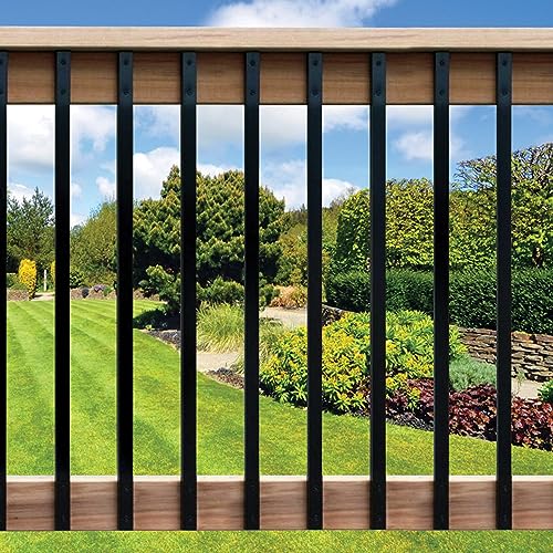 Nuvo Iron RCTB32 10 Pack Baluster, 32" Rectangular Plastic End Caps, Black, 10 Count