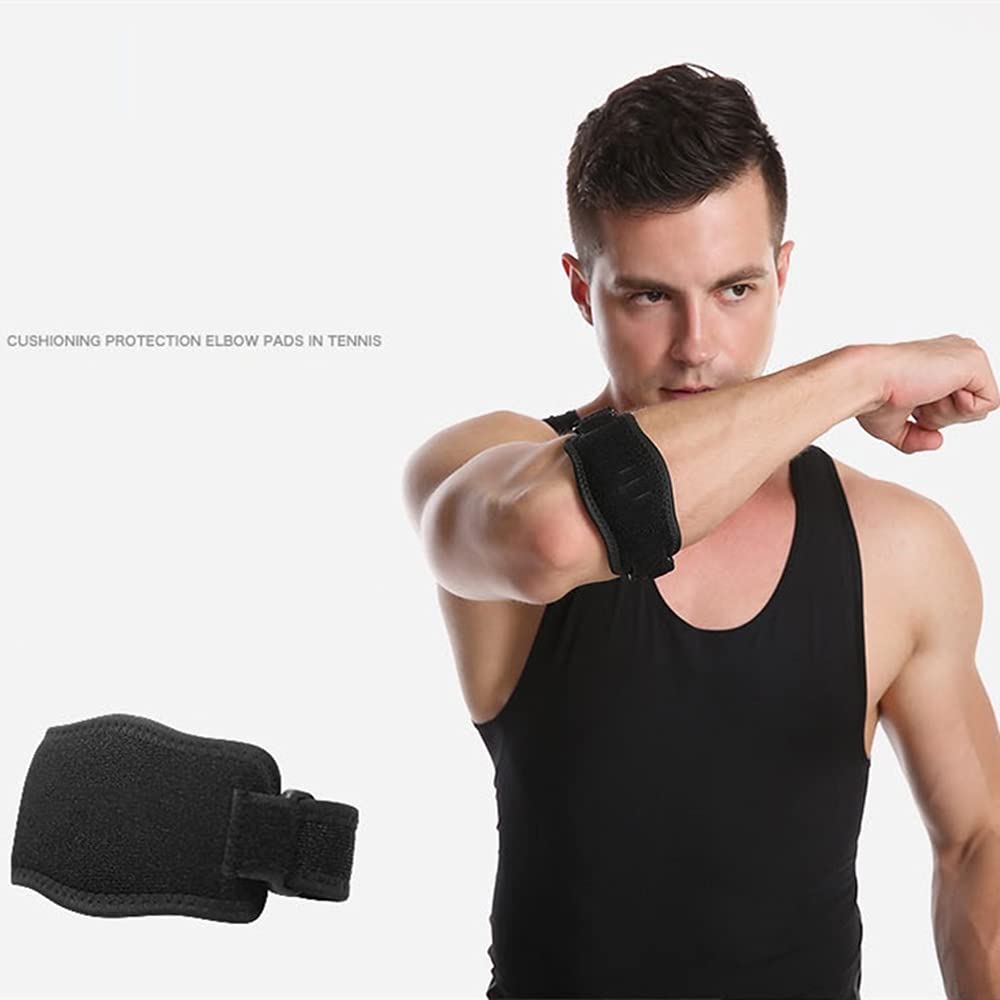 RUIXIA Unisex Adjustable Compression Elbow Pads Professional Tennis Golfers Tendonitis Arthritis Pain Relieve Support Strap Outdoor Sports Counterforce Forearm Brace 1 Count, Blue Linning, One Size
