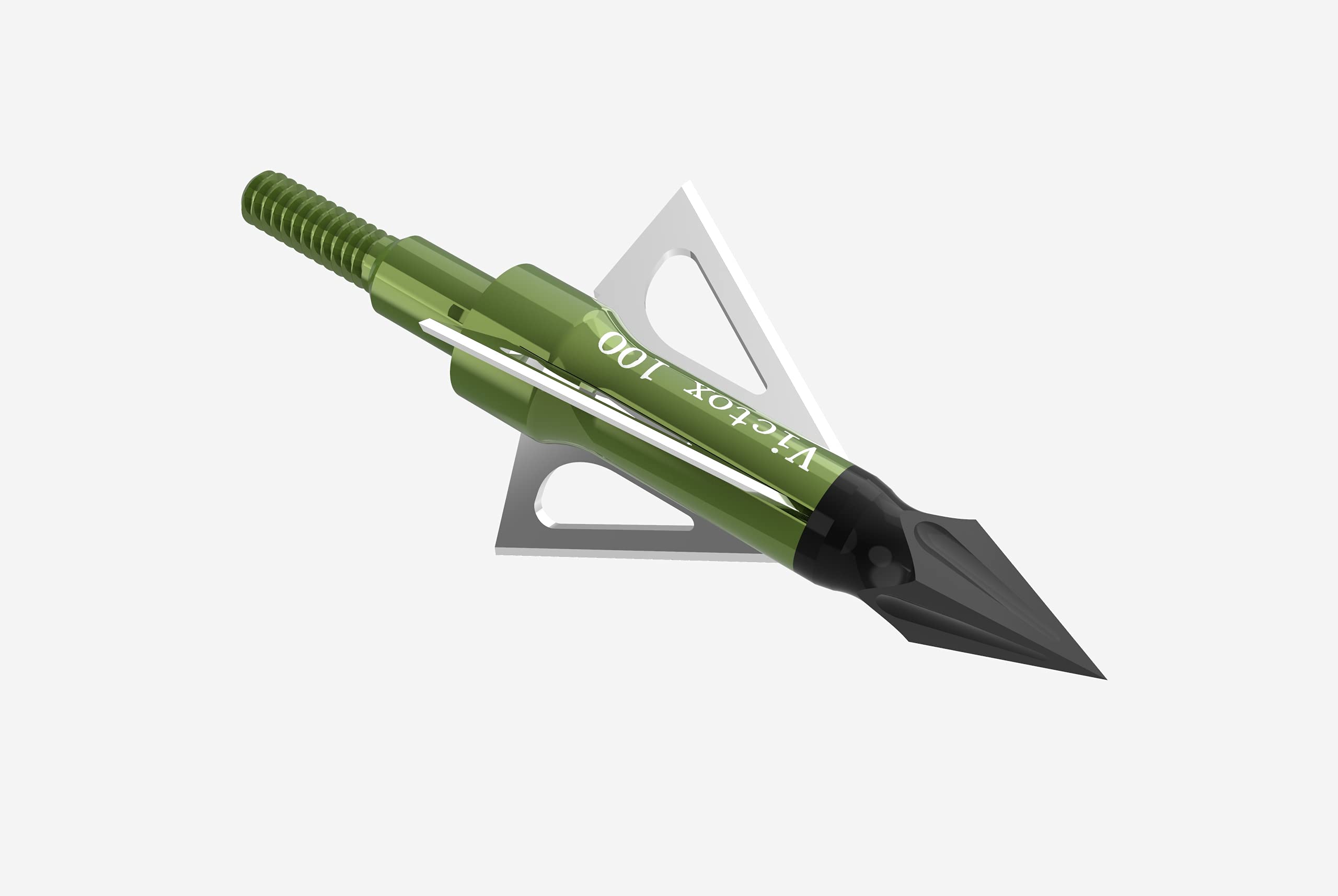 Victox Archery Broadheads 100 Grain 3 Blade Broadhead 1-1/8" Cutting Diameter Bowhunting 100 Grain 3 Pack fit for Compound Bow (Green)