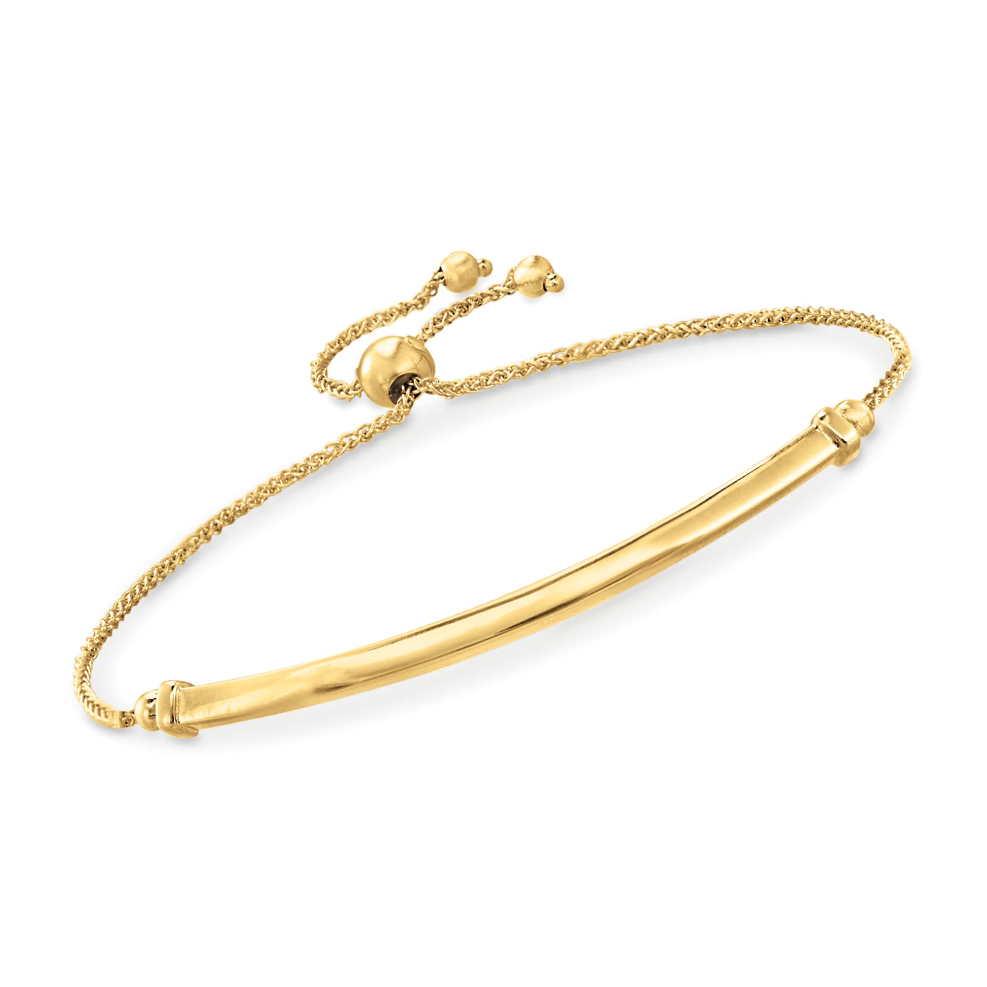 Ross-Simons RS Pure 14kt Yellow Gold Bar Bolo Bracelet