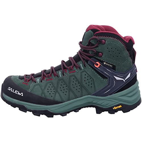 Salewa Women's Alp Trainer 2 Mid Gore-Tex Waterproof GTX Hiking Boot - Duck Green/Rhododendon - 10