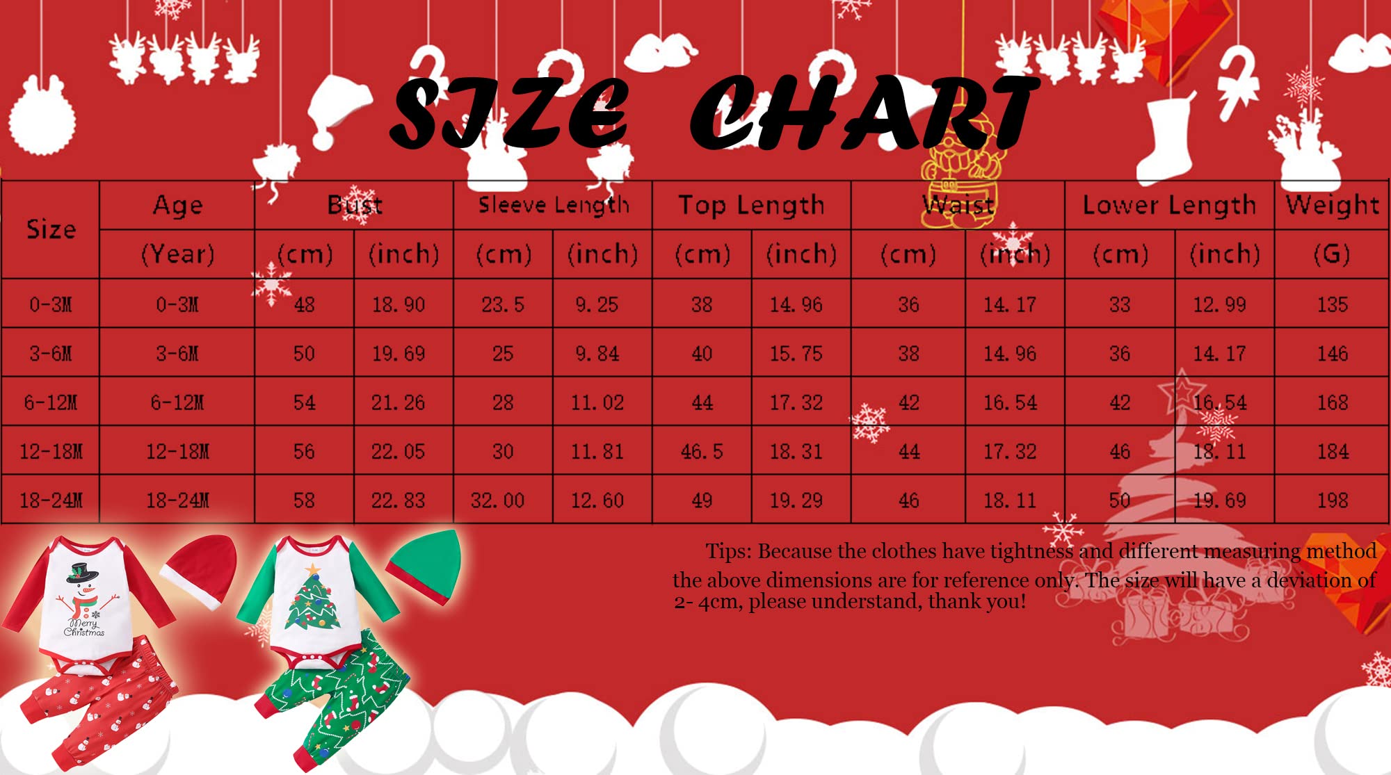 NUBEEHOHO Christmas Reindeer Outfit for Newborn Baby Long Sleeve Bodysuit Novelty Clothing Set 12-18 Month