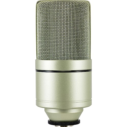 MXL 990 Condenser Microphone for Podcasting, Singing, Home Studio Recording, Gaming & Streaming | Detailed Sound | XLR | Large Diaphragm (Champagne)