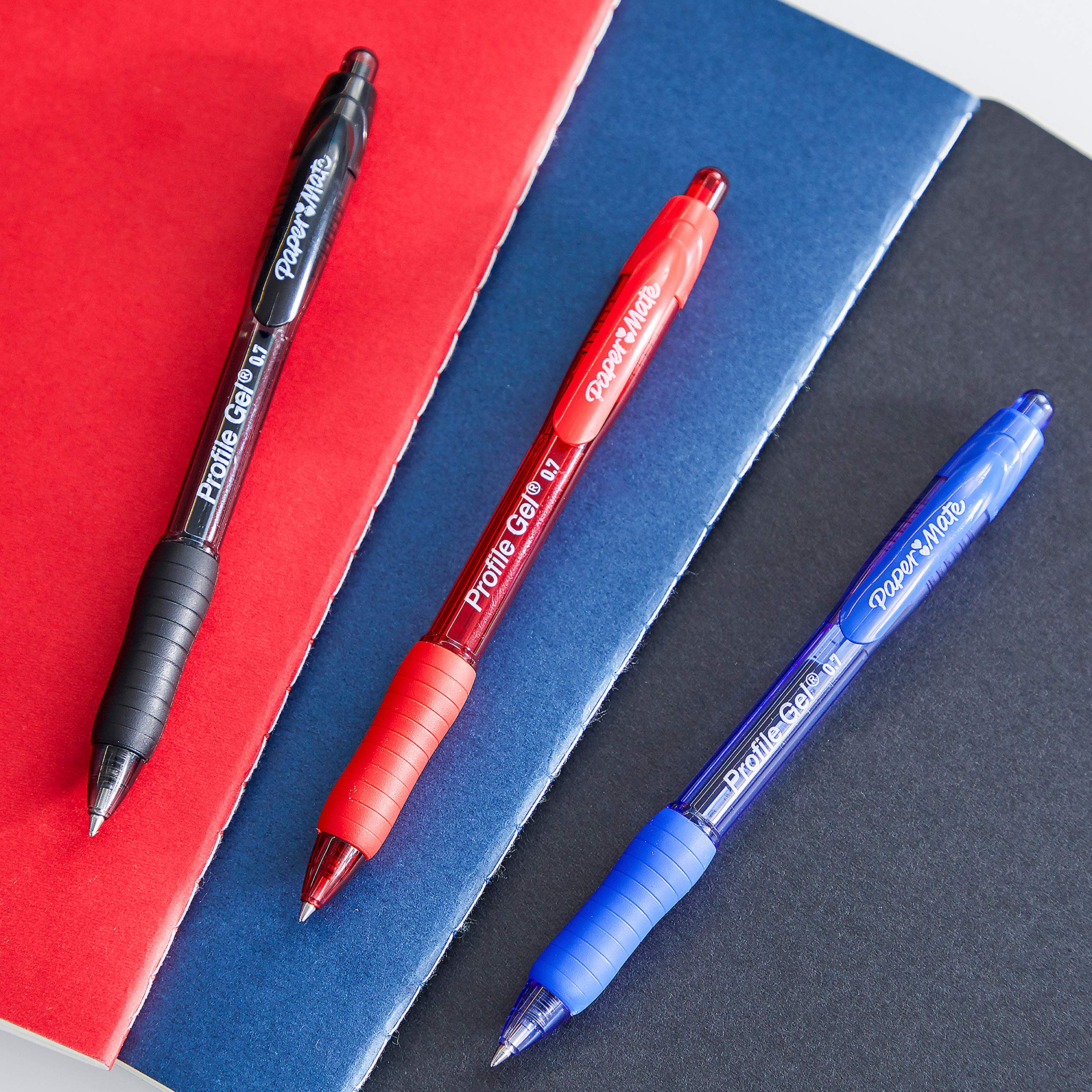 Paper Mate Gel Pen, Profile Retractable Pen, 0.7mm, Assorted, 8 Count