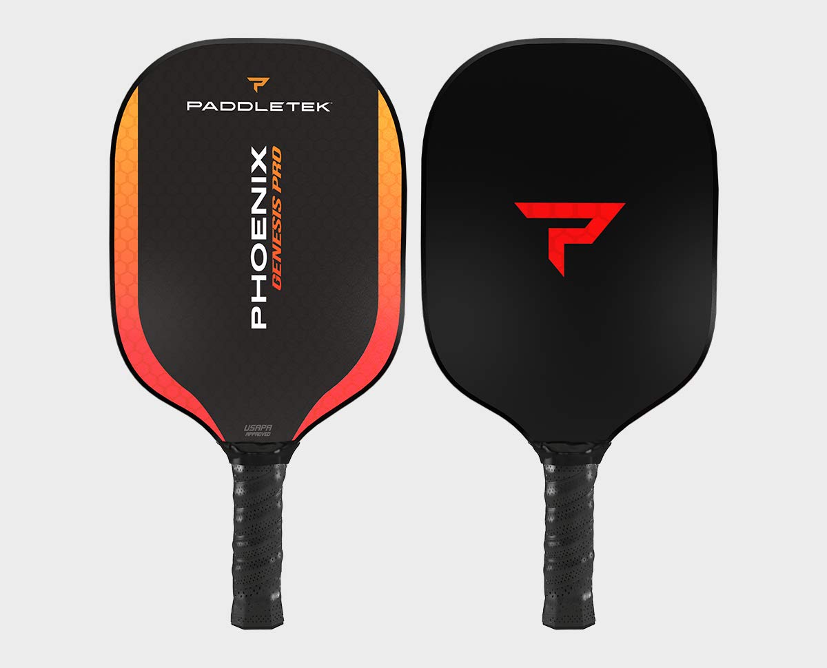 Paddletek Phoenix Genesis Pro - Professional Pickleball Paddles with Honeycomb Core β SRT Pro PolyCore & Fiberglass Epoxy Surface - High Tack Performance Grip β 7.8 oz to 8.2 oz β USAPA Approved