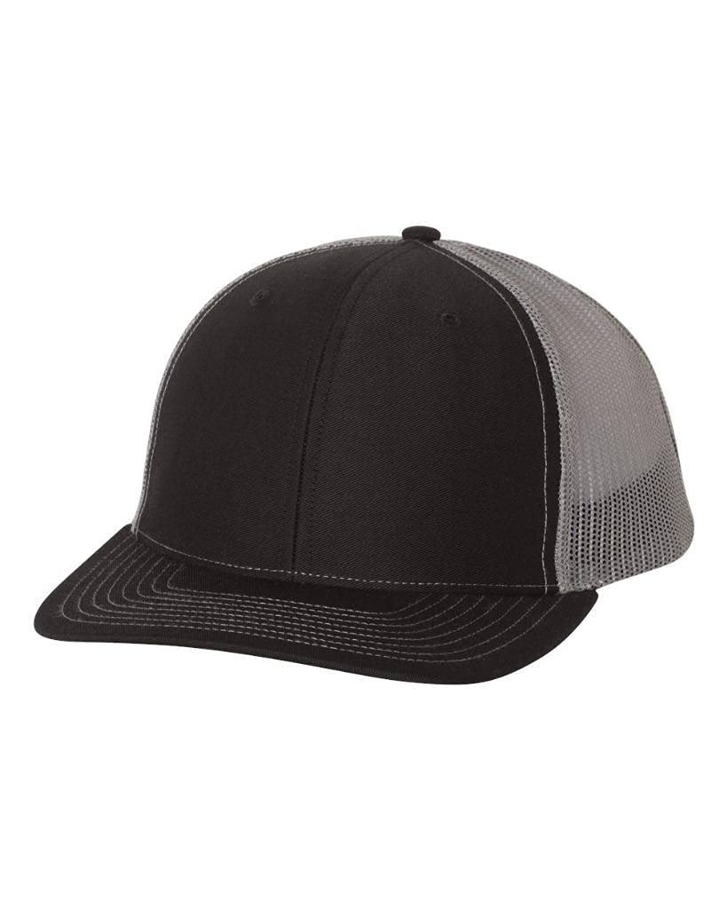 Tropic Hats Adult Embroidered Trump MAGA 6 Panel Trucker Cap W/Snapback - Black/Charcoal Gray