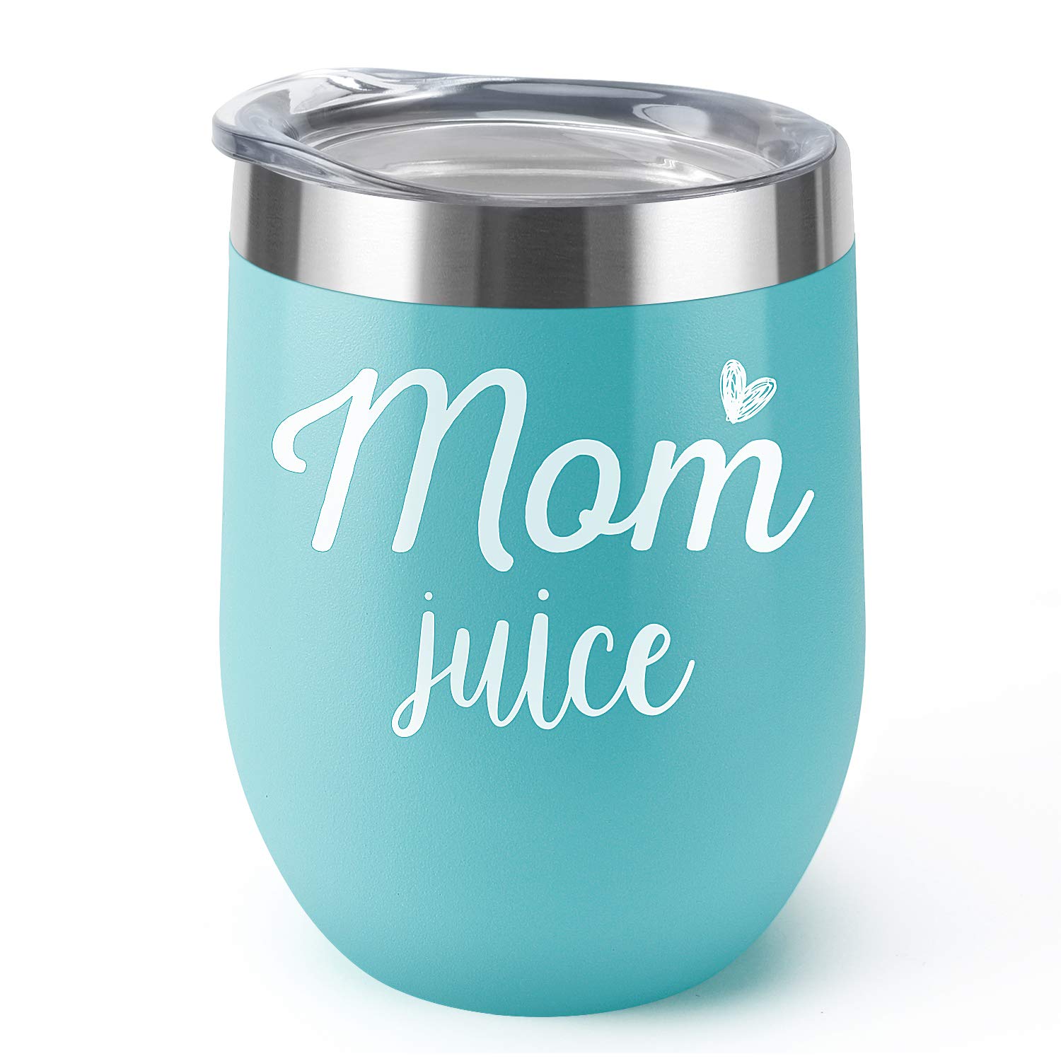Supkiir Mom Juice, 12 oz Wine Tumbler, Double Wall Vacuum Insulated Wine Glasses with Lid, Stainless Steel Cup for Wine,Coffee,Cocktails|Perfect Mother's Day, Christmas