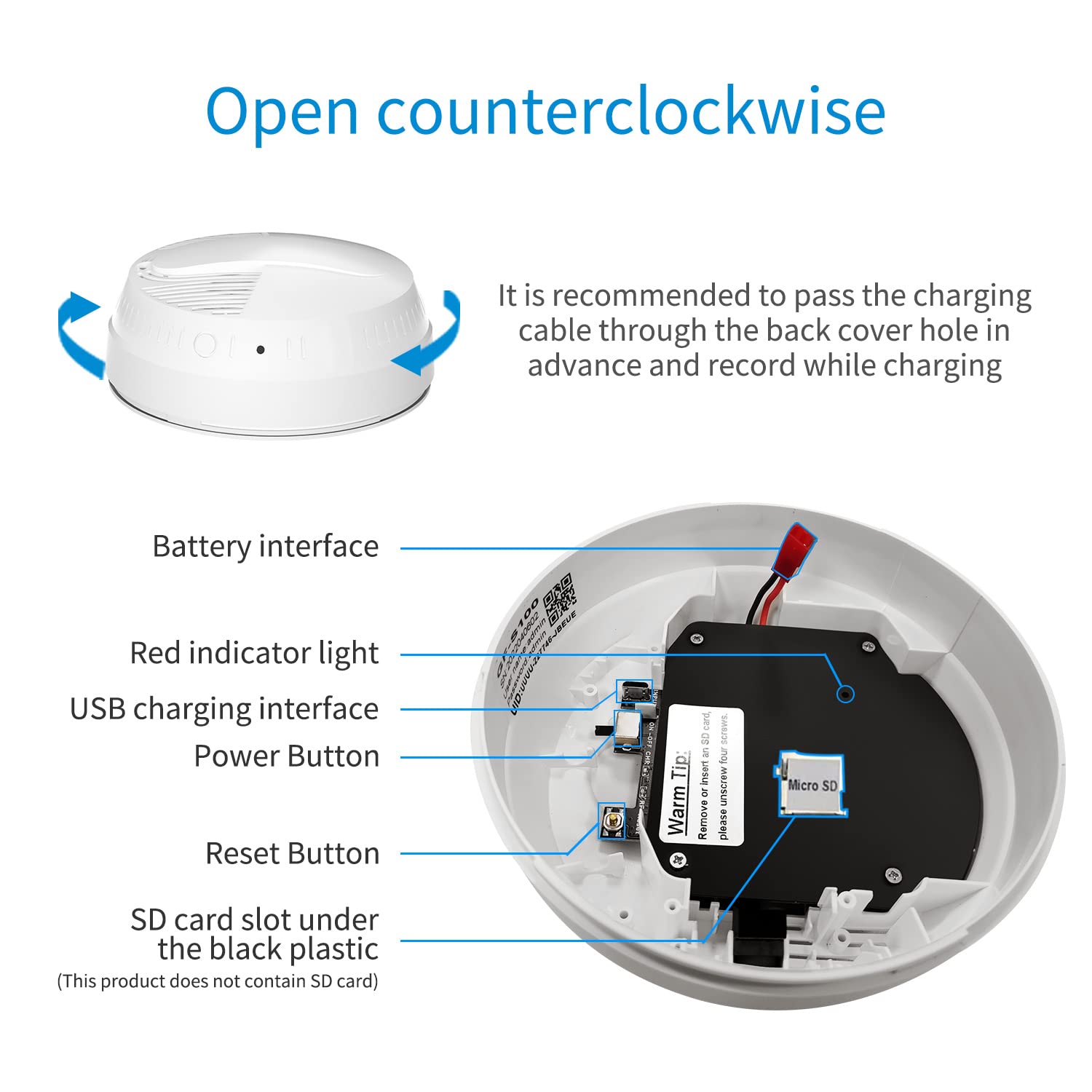 WiFi Camera in Wall Smoke Case,lizvie 1080P Wireless Security Camera with Cell Phone App,Motion Detection,Night Vision for Home and Office Surveillance, Support iOS/Android Multi-User Operation