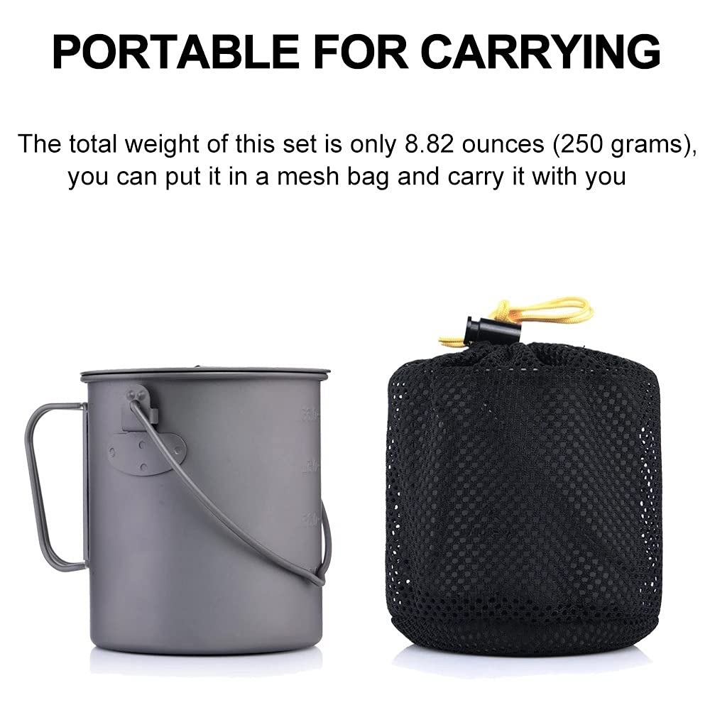 YFDM Light Camping Cookware Set Outdoor Kitchen Tableware Trekking Hanging Pot Cup Mug Spoon Cauldron Tourism Cookware