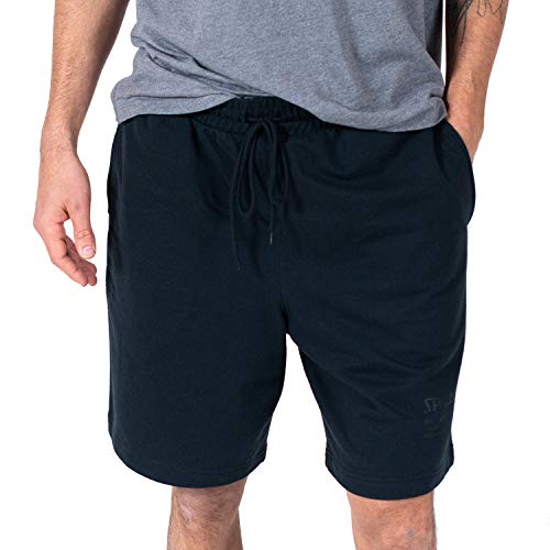 Spalding Men's Active Cotton French Terry Branded Short, Black, L