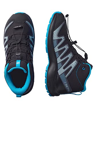 Salomon Kids XA PRO V8 MID CLIMASALOMON Waterproof Hiking Boots, Black/Monument/Hawaiian Ocean, 15 US Unisex Little
