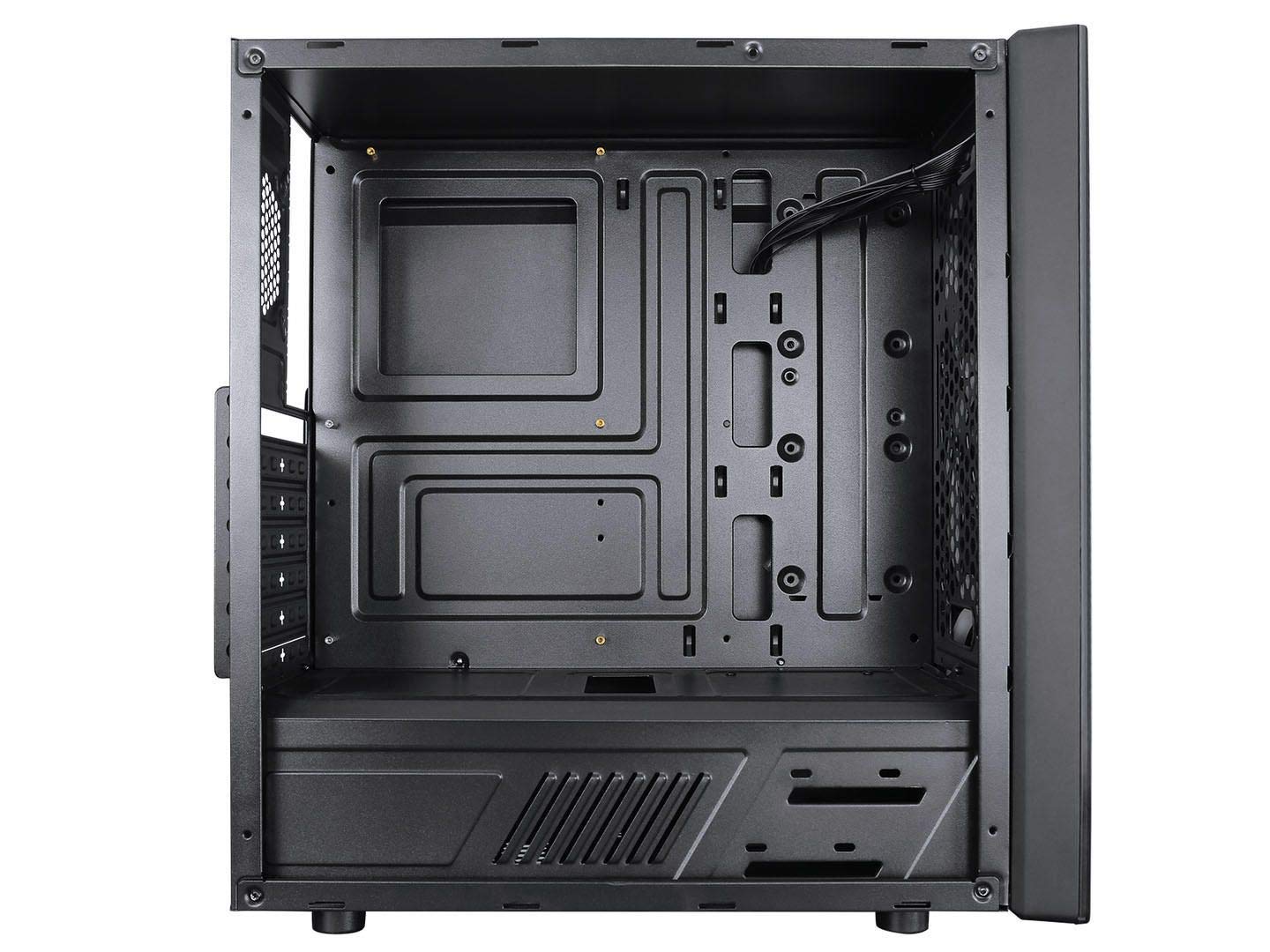Raidmax NEON Gaming Computer Case See-Through Front and Side Panel with 3 White LED Front Fans Pre-Installed