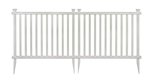 Zippity Outdoor Products ZP19037 No Dig Baskenridge Semi-Permanent Vinyl Fence, White (36in H x 42in W)- (Pack of 2)