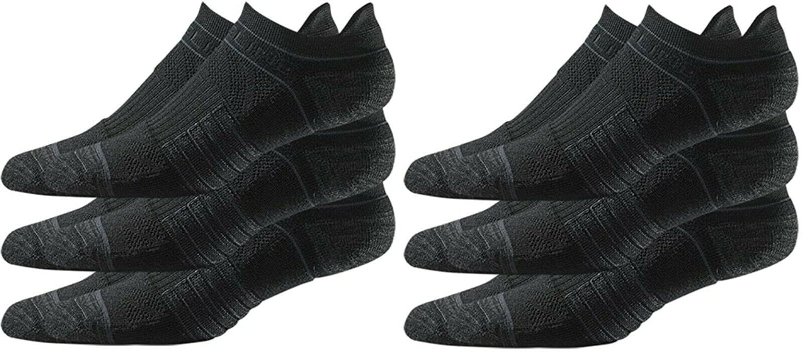 Strideline Men's Standard Premium Athletic Socks, (6-Pack) Black, Medium-Large