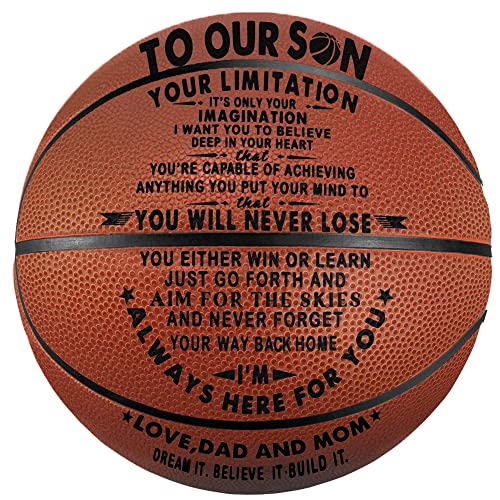 Tree Life Engraved Boys Basketball Gifts for Son - to Our Son - Your Limitation It’s Only You Imagination - from Dad and Mom Christmas Birthday Gifts Indoor/Outdoor Basketball 29“