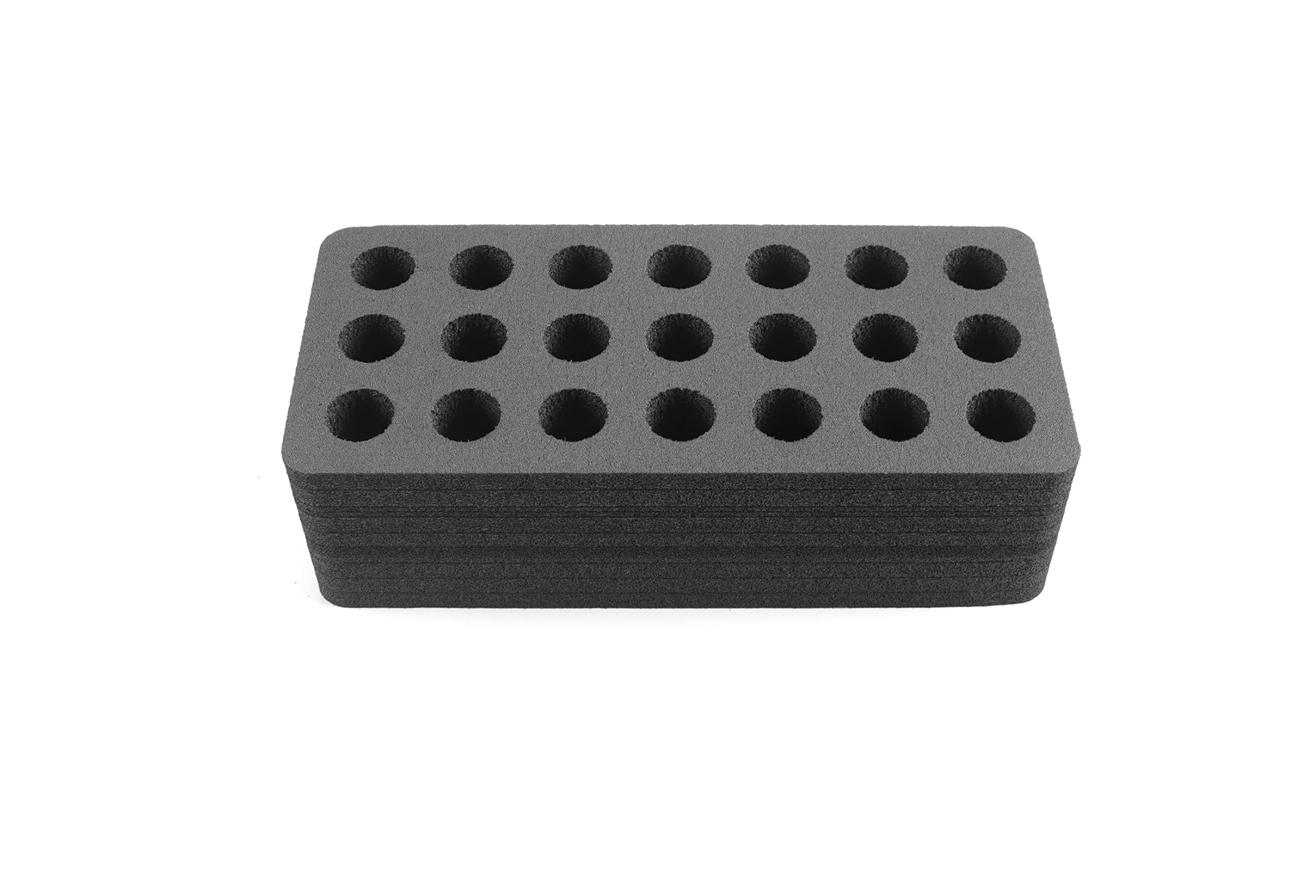 Polar Whale Test Tube Rack Durable Black Foam Storage Holder Organizer Stand Transport Holds 21 Tubes Fits up to 25mm Diameter