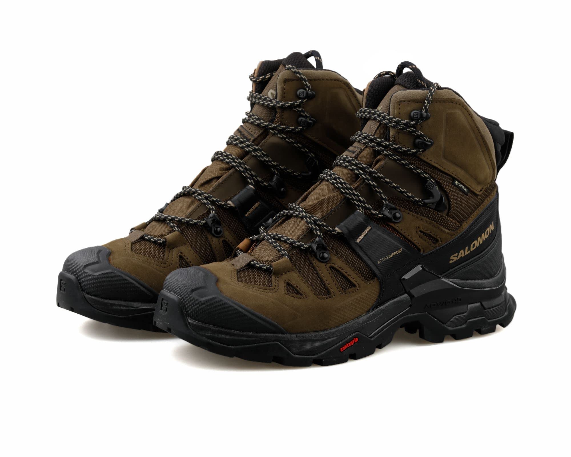 Salomon Quest 4 Gore-TEX Hiking Boots for Men, Kelp/Wren/Bleached Sand, 11