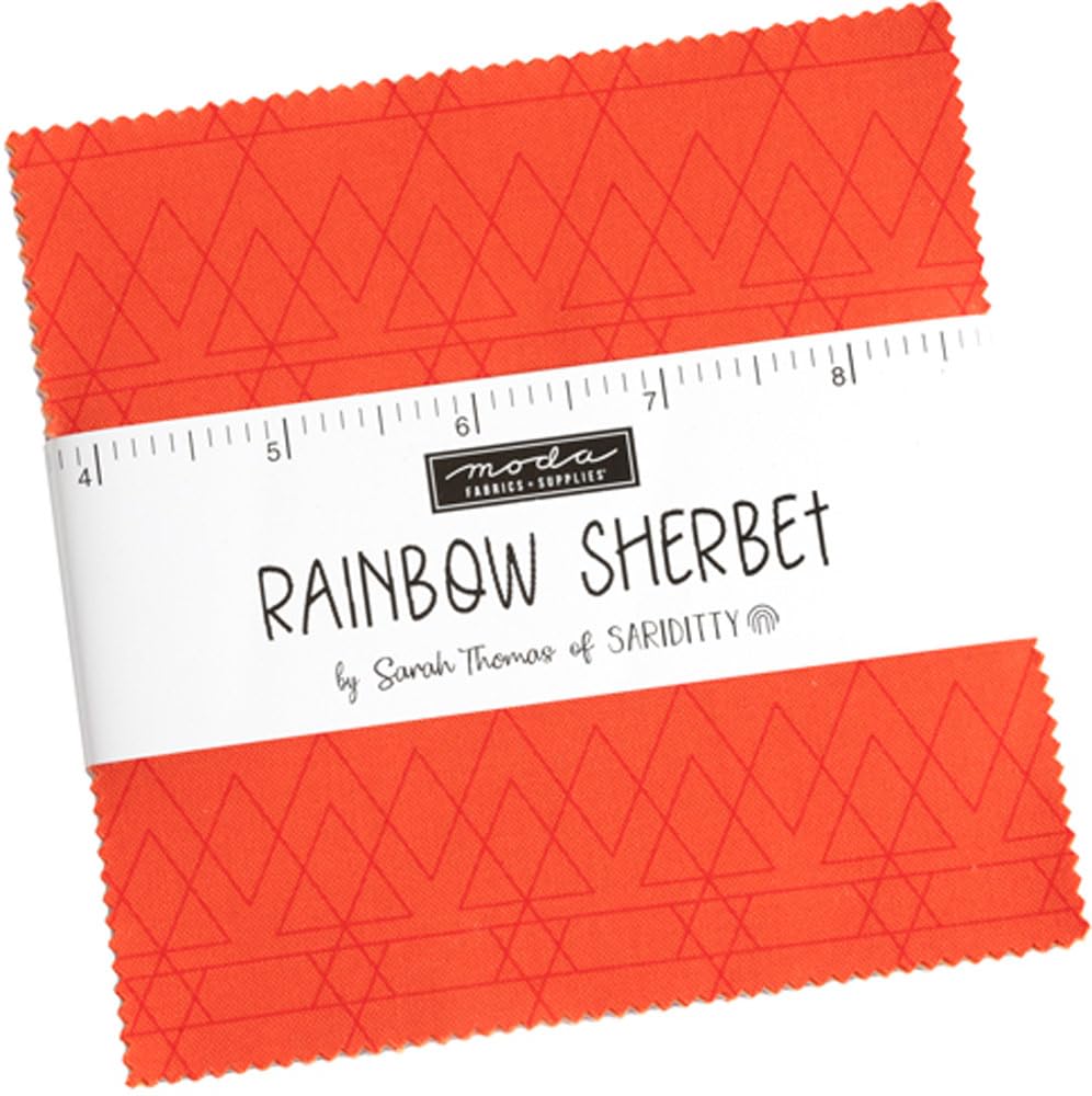 Rainbow Sherbet Charm Pack by Sarah Thomas of Sariditty; 42-5" Precut Fabric Quilt Squares