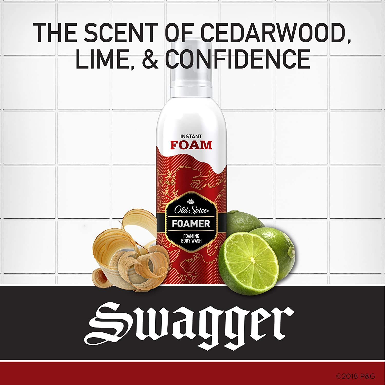 Old Spice Red Zone Swagger Scent Foamer Body Wash for Men, 10.3 Fluid Ounce (Pack of 4)