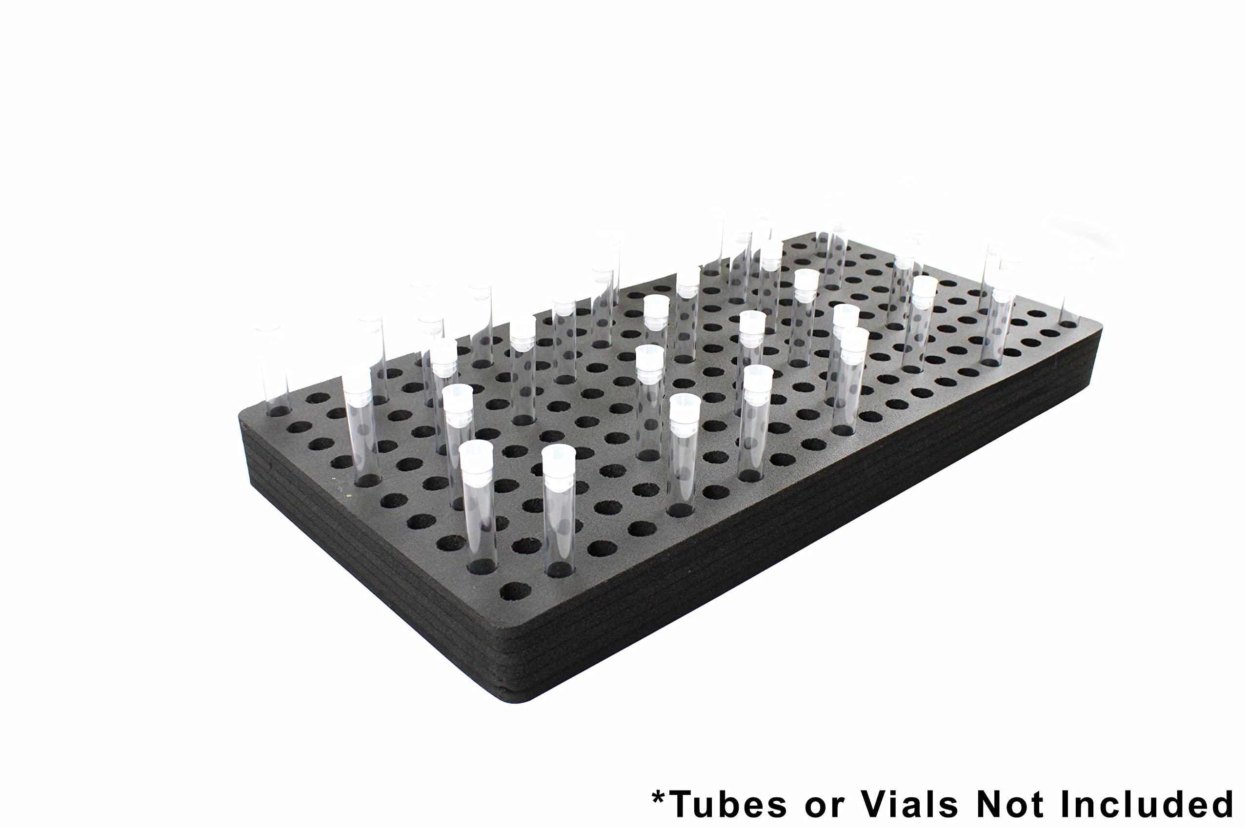 Polar Whale Test Tube Freezer Rack Durable Black Foam Storage Holder Organizer Stand Transport Holds 200 Tubes Fits up to 16mm Diameter