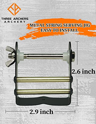 THREE ARCHERS Bowstring Serving Thread String Serving Jig 120 yard/110m Archery String Material Tool for Tying Peep Sight Nock Maintenance Accessories-Black&White