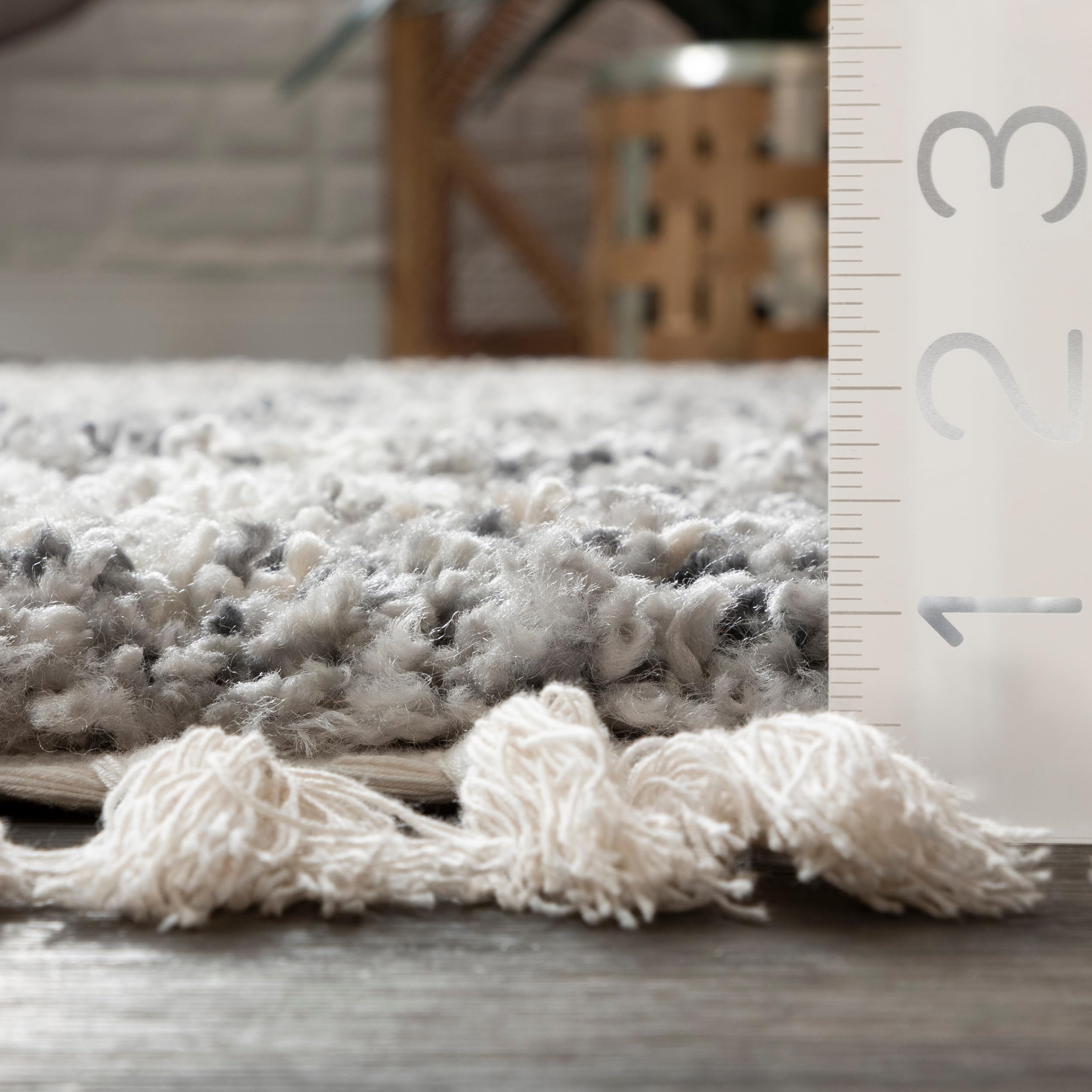 nuLOOM Selah Geometric Shag Area Rug, 8x11, Grey