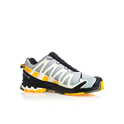 Salomon XA PRO 3D v8 Gore-TEX Trail Running Shoes for Men, Quarry/Saffron/Olive Night, 10.5