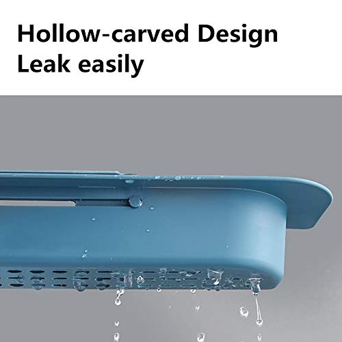 Telescopic Sink Holder,Expandable Storage Drain Basket Rack, Adjustable Expandable Sponge Soap Holder Drainer Sink Tray with Dishcloth Drying Rack for Home Kitchen Sink (Gray)