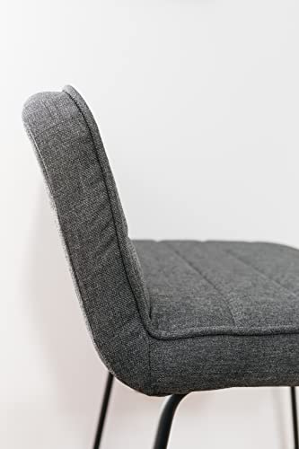 Signature Design by Ashley Nerison 26" Modern Upholstered Counter Height Bar Stool, 2 Count, Dark Gray