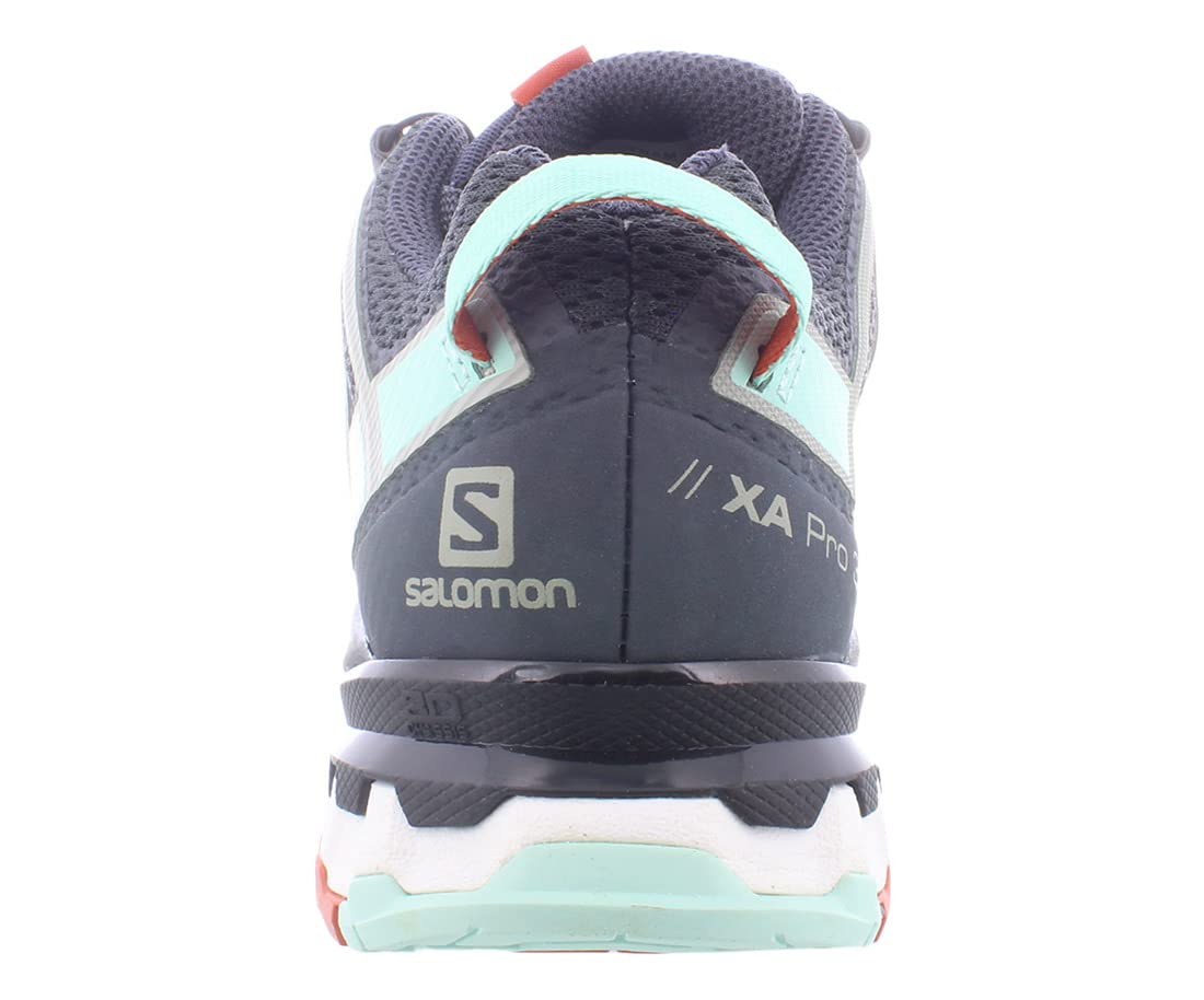 Salomon XA PRO 3D v8 Trail Running Shoes for Women, Ebony/Yucca/Mecca Orange, 7.5