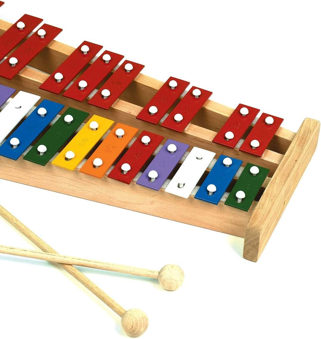 Professional Wooden Soprano Full Size Colorful Glockenspiel Xylophone with 27 Metal Keys for Adults & Kids