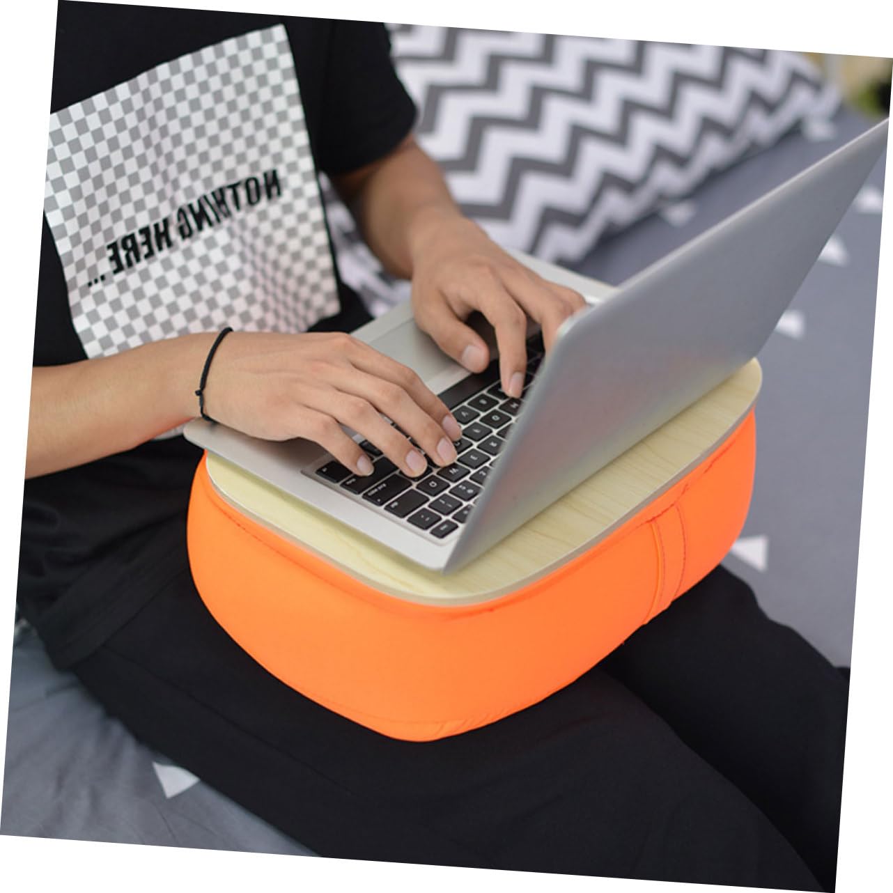 NUOBESTY Notebook Desk Bed Cup Holder Lap Desk Office Chair Pillow Computer Lap Desk Lap Tray car Cushion Laptop Tray Lumbar Support Pillow Food Pillow Lap Desk Holder Table Sofa Bed
