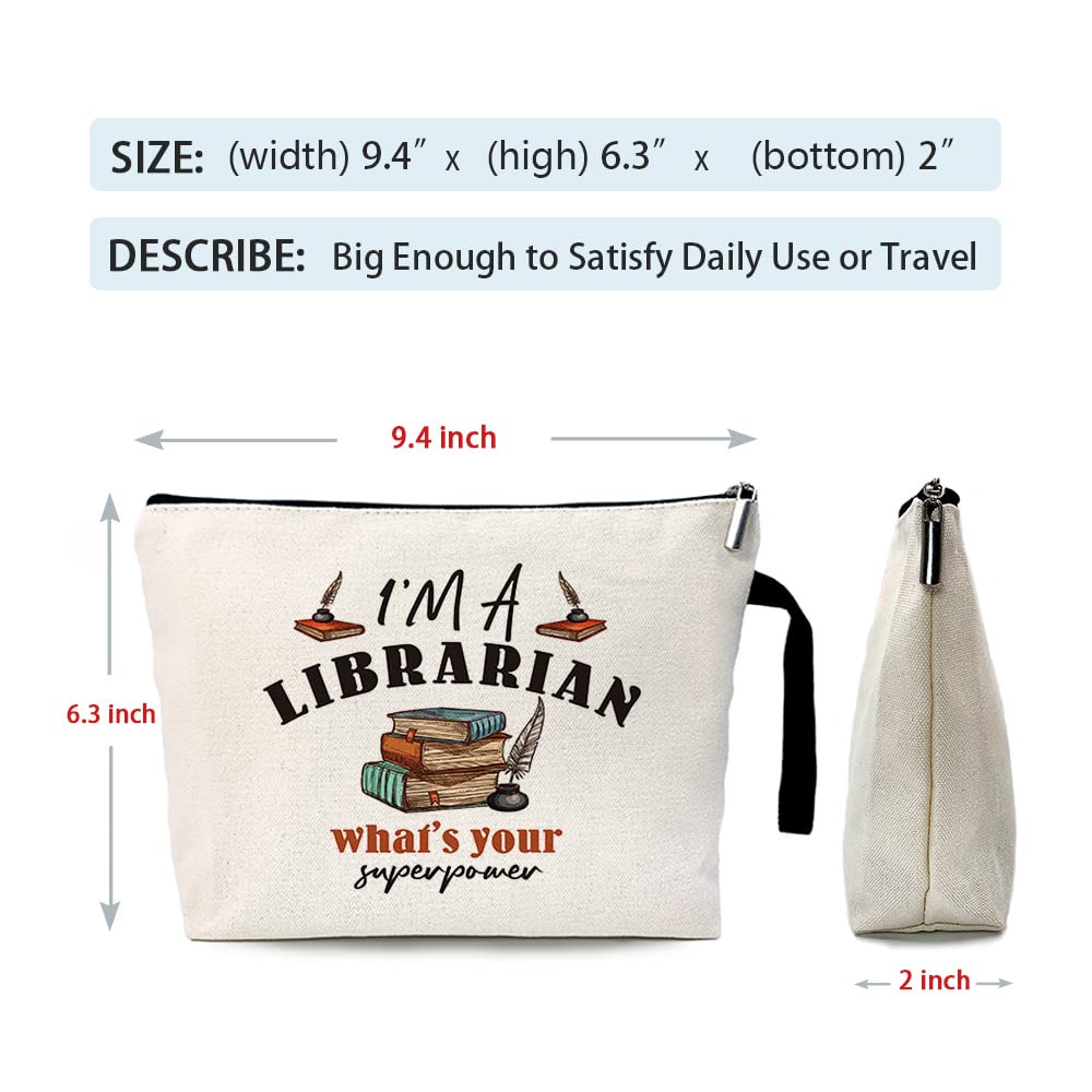 ZHANTUONE I'm a Librarian What’s Your Superpower,Tote Bag Gift For Librarian,Teacher Nerd Gifts,Funny Librarian Gifts,Librarian Retirement Gifts,Book Lover Gift,Gifts for Women men Reader Writers