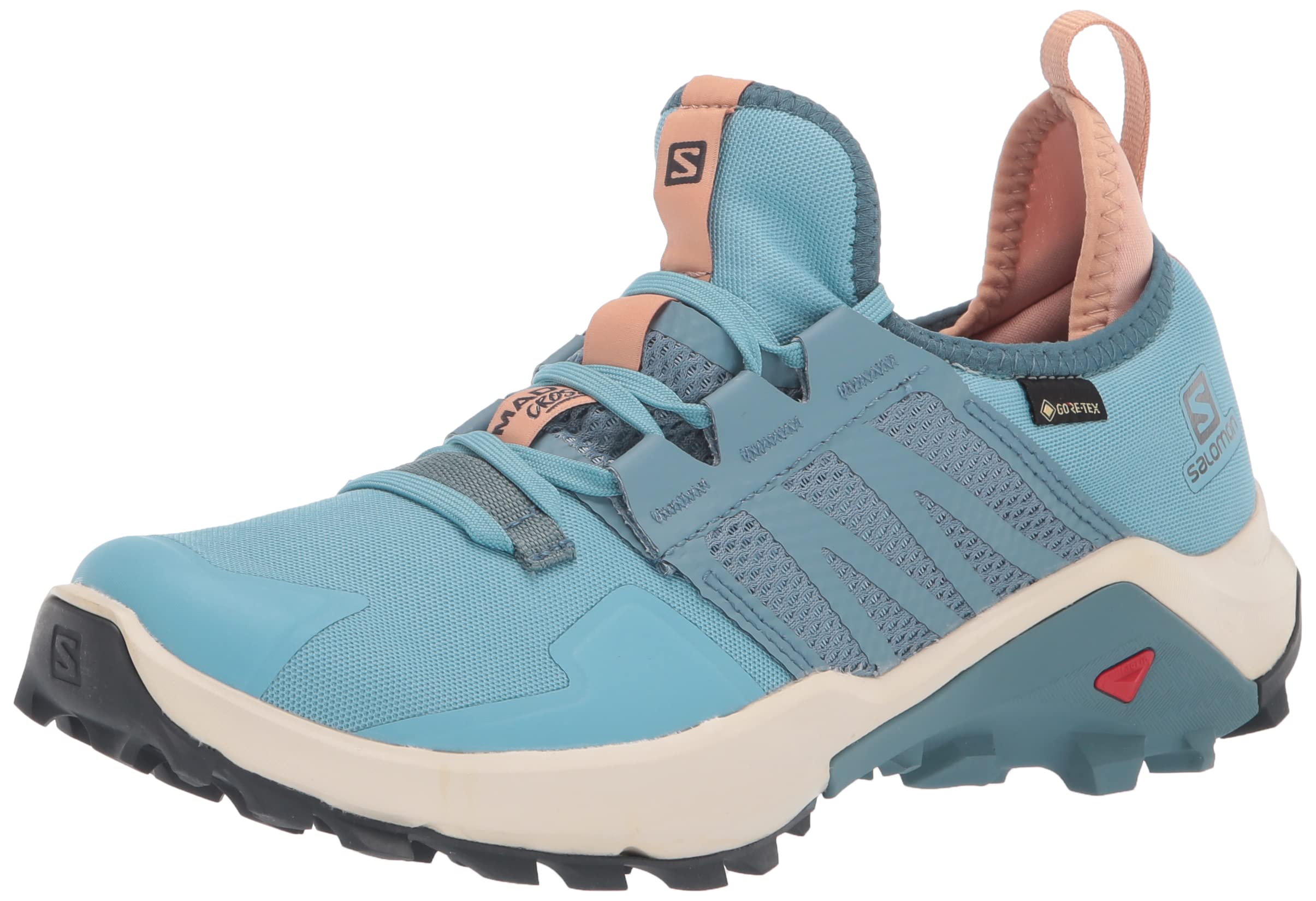 Salomon MADCROSS Gore-TEX Trail Running Shoes for Women, Delphinium Blue/Bluestone/Sirocco, 8.5